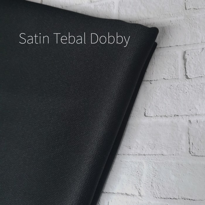 Jual Kain Kain Satin Tebal Dobby Warna Hitam Per 0.5 Meter | Shopee ...