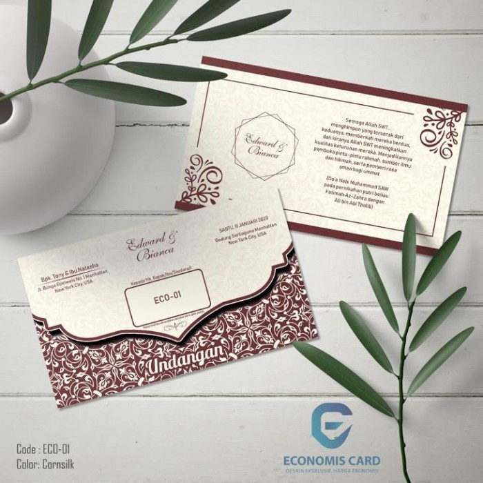 Jual Blangko Undangan Pernikahan ECONOMIS CARD / EKONOMIS / ECO 1- 9 ...