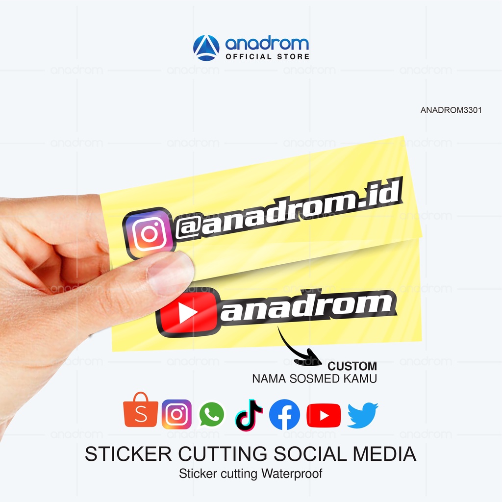 Jual Sticker Nama Akun Sosmed Full Color I Sticker Cutting I Sticker ...