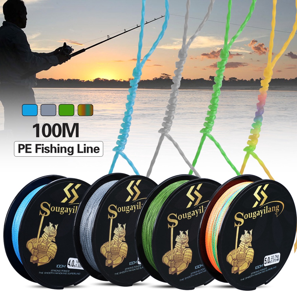 Jual PE 4 Strands Braid Fishing Line 100M 3 Warna Kekuatan Super Kuat Dikepang 0,4-5,0 # Pancing ...