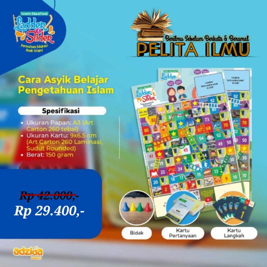Jual Mainan Edukasi Anak Islam Ladder And Slider - Permainan Ular ...