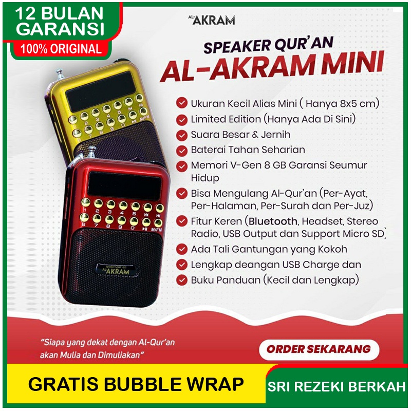 Jual AL-AKRAM | Speaker Speker Spiker Murottal Murotal AlQuran Al-Quran ...