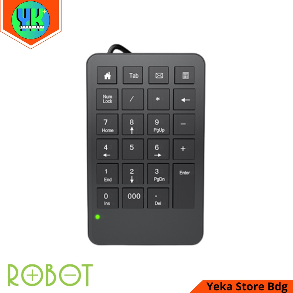 Jual Keyboard ROBOT RK01 Wired Numeric Keypad Black Tombol Multimedia ...