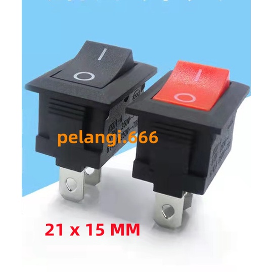 Jual Saklar Besar Merah/Hitam 21*15mm Saklar/Rocker Switch 2 pin/kaki ...