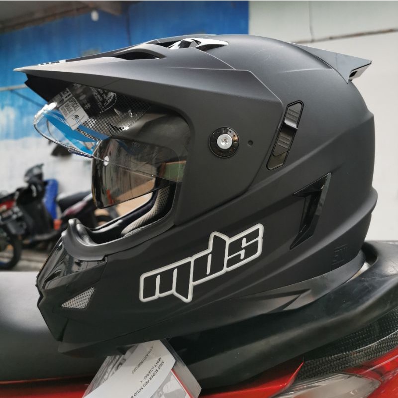 Jual HELM MDS SUPER PRO BLACK DOFF DOUBLE VISOR HELM TOURING MDS ...