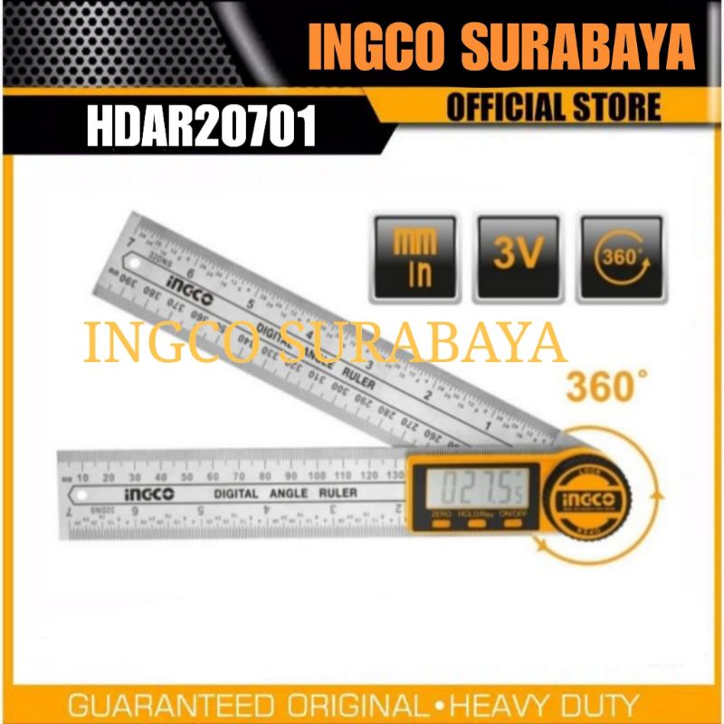Jual INGCO HDAR20701 DIGITAL ANGLE RULER 40CM PENGGARIS SUDUT SIKU ...
