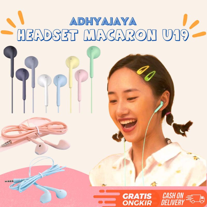Jual HEADSET MACARON U19 Hifi Stereo Extra Bass Handsfree Matte ...