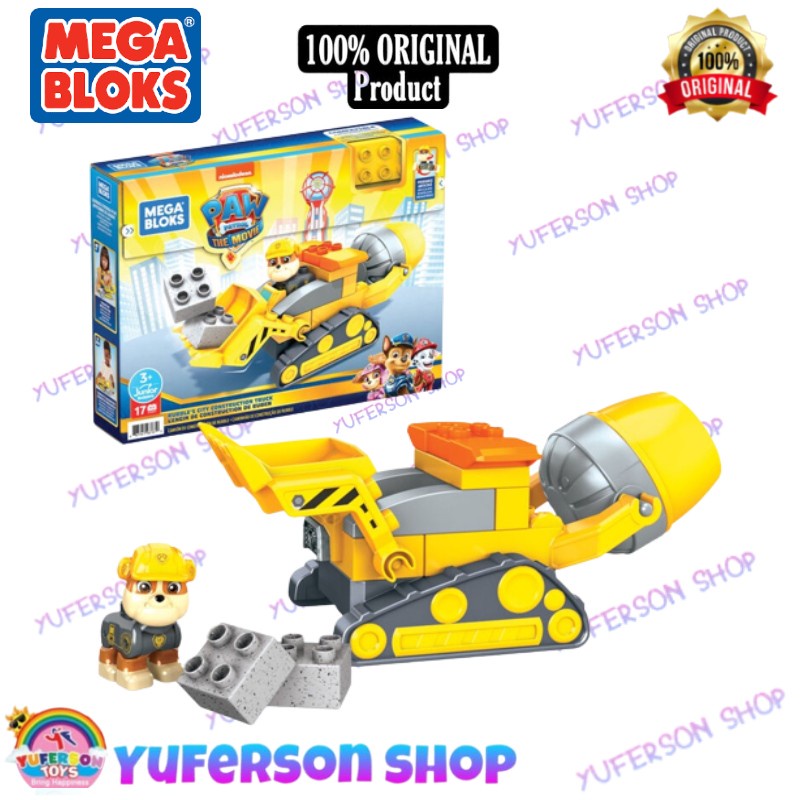 Jual Mega Bloks Paw Patrol The Movie Rubble's City Construction Truck ...