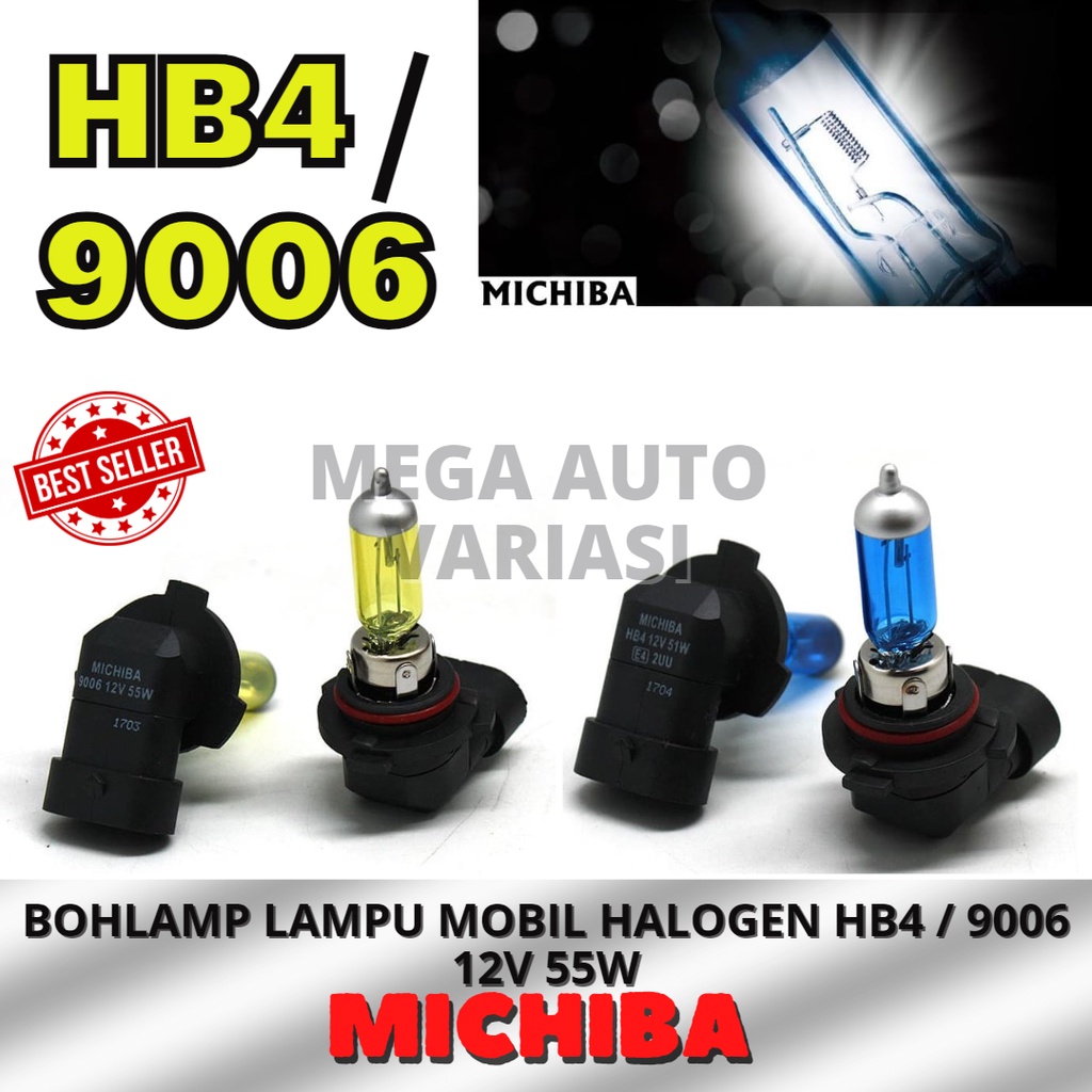 Jual BOHLAMP LAMPU MOBIL HALOGEN MICHIBA HB4 / 9006 12V 55W PUTIH ...