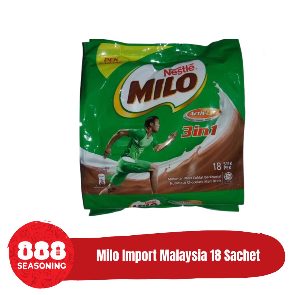Jual MILO 3 IN 1 MALAYSIA 18 SACHET | Shopee Indonesia