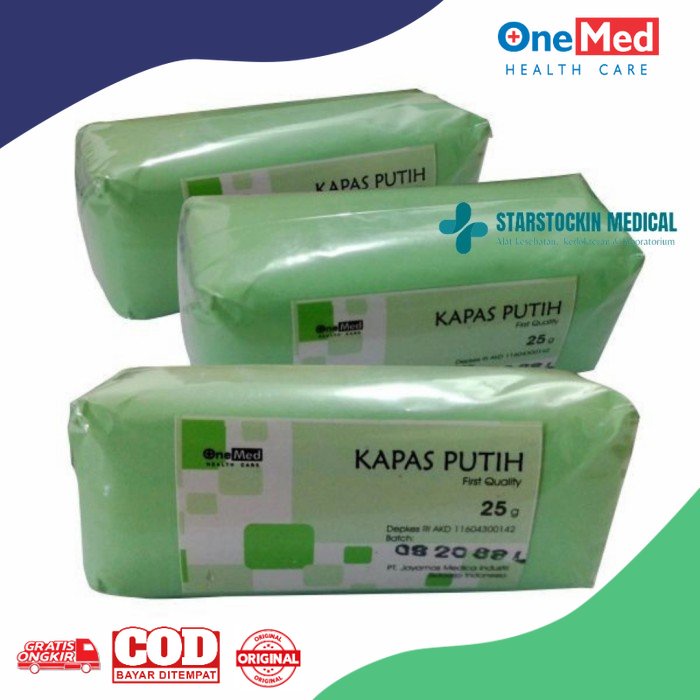 Jual Kapas Putih Onemed Pembalut Luka Rol 25 gram | Shopee Indonesia