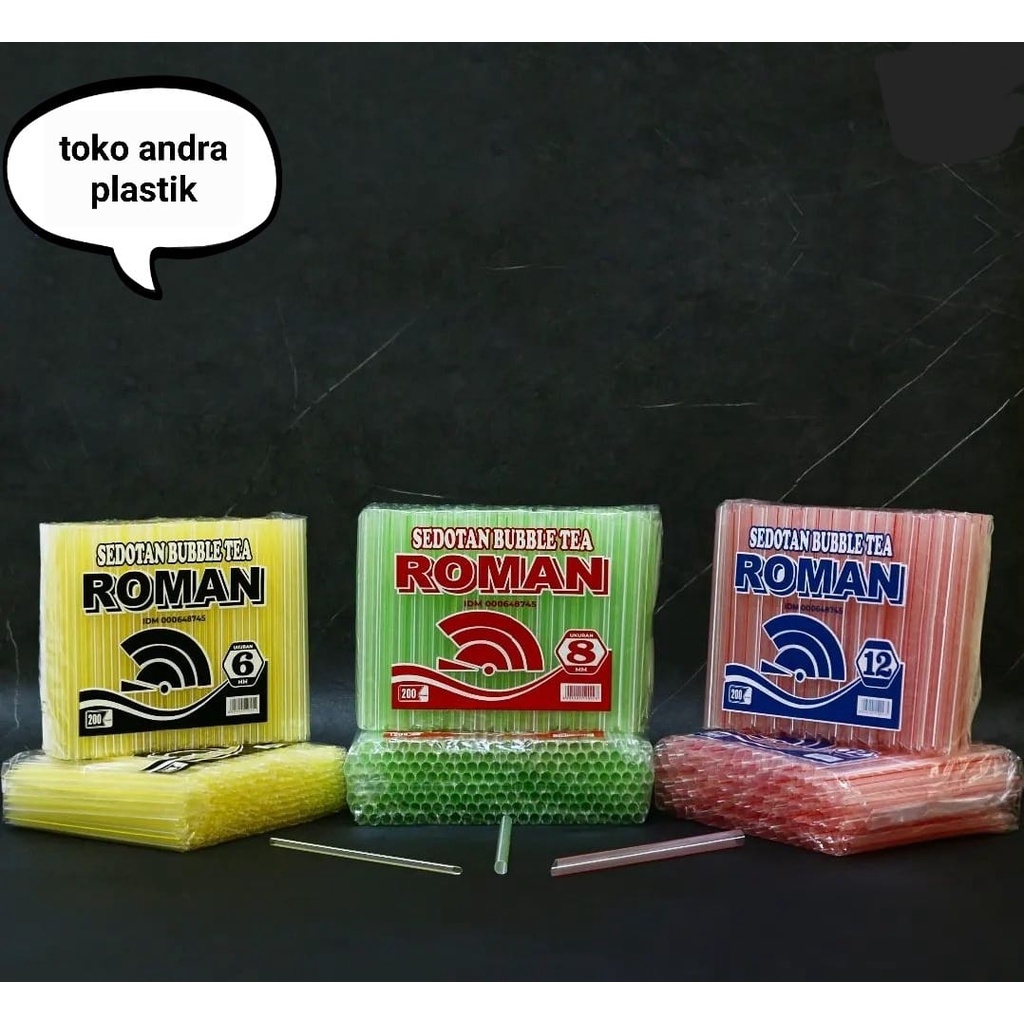 Jual Sedotan Bubble Tea Boba 6mm,8mm,12mm Isi 200gram / Sedotan Minuman ...