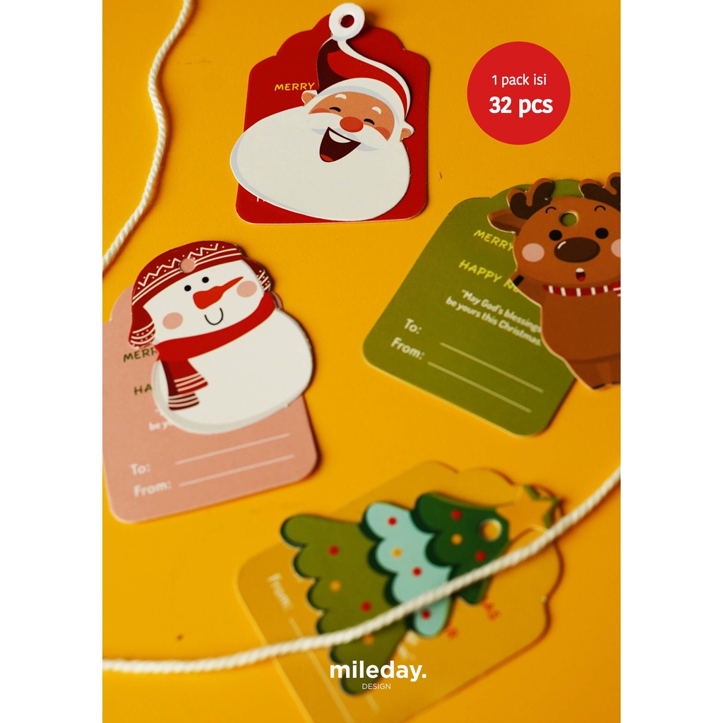 Jual HANGTAG NATAL CUTE EKSLUSIVE / HANGTAG CHRISTMAS ISI 32 SET ...