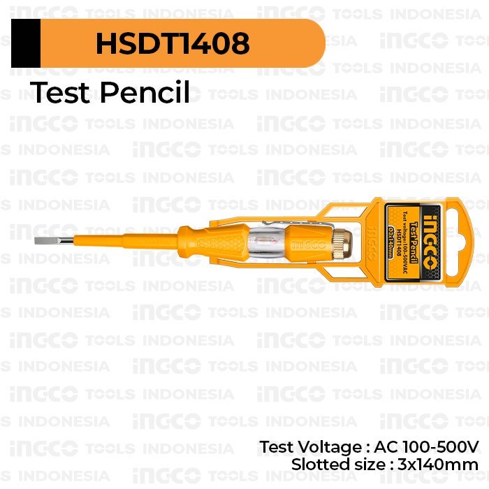 Jual Test Pen 500VAC INGCO HSDT1408 / Obeng Minus (-) Tespen Listrik ...