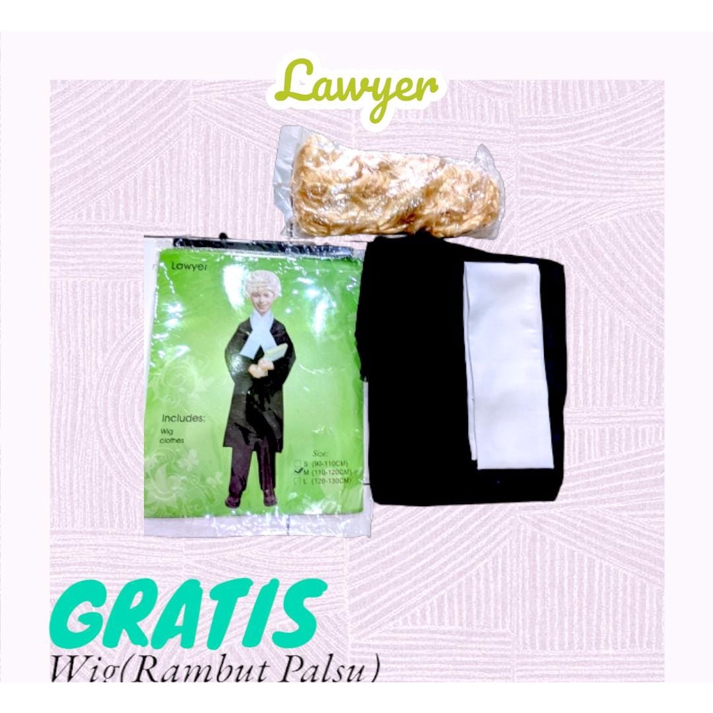Jual Baju Lawyer advokat pengacara baju pakaian anak-anak free rambut ...