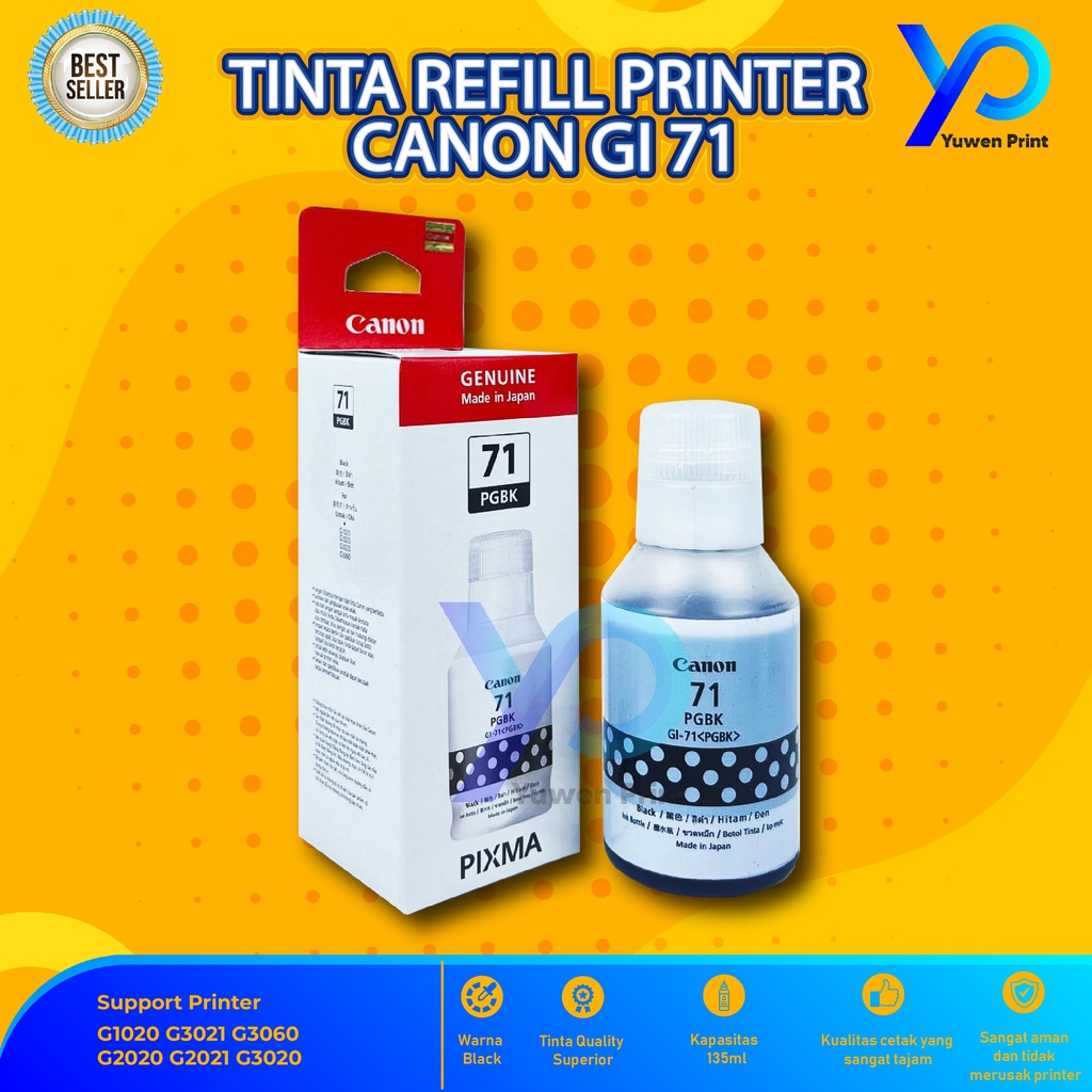Jual Tinta Canon GI-71 Hitam Refill Untuk Printer G1020 G2020 G2021 ...