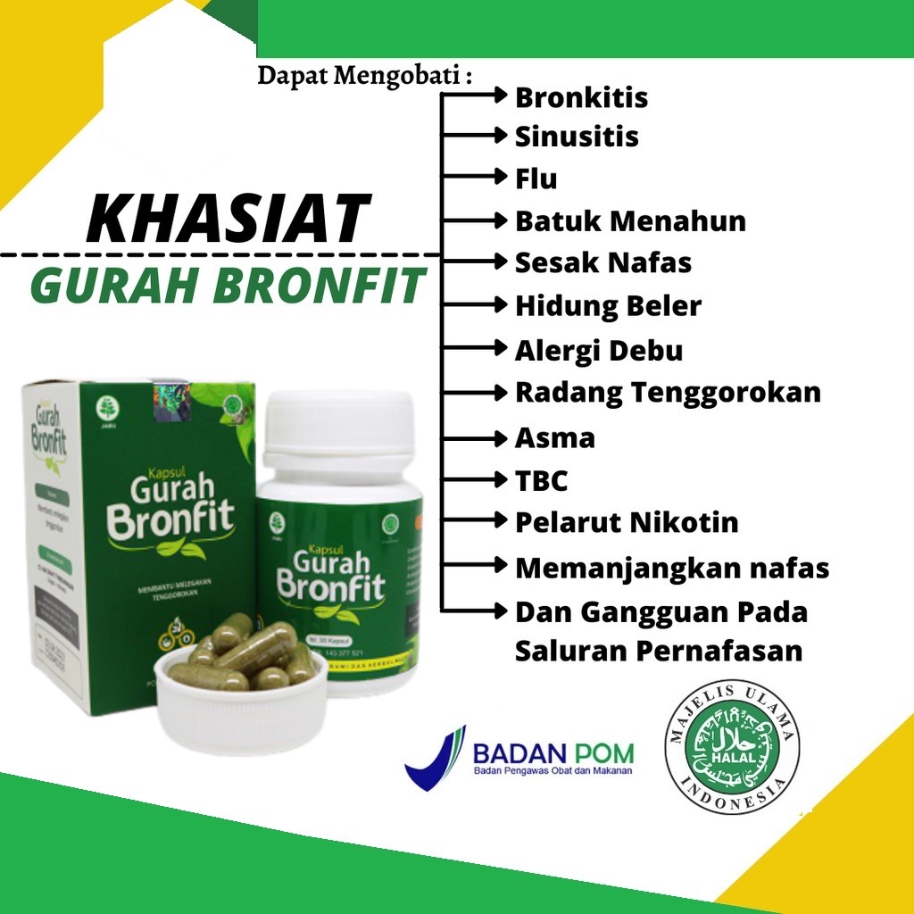 Jual Gurah BRONFIT Original Naturafit 50 kapsul Obat Herbal Asma Sesak ...
