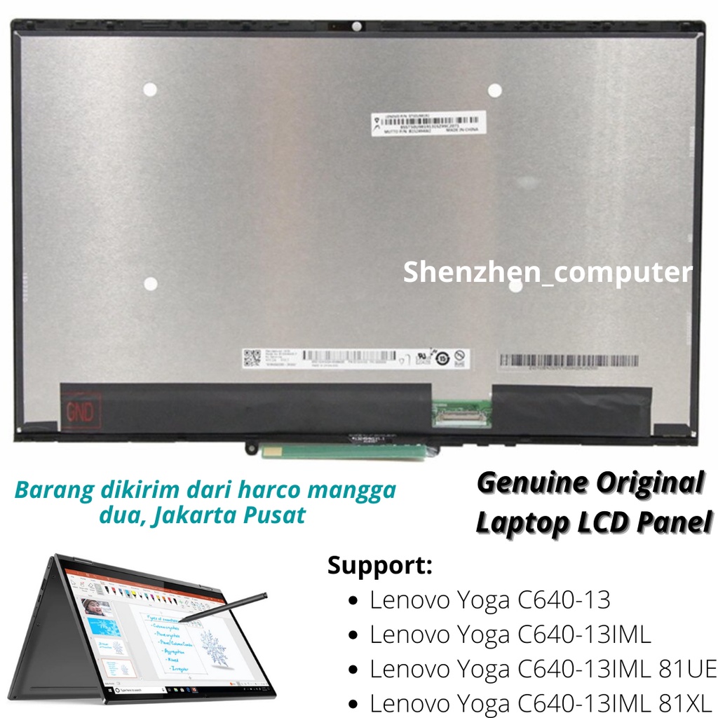 Jual Layar Panel LCD Lenovo Yoga C640-13 C640-13IML 81UE 81XL original ...