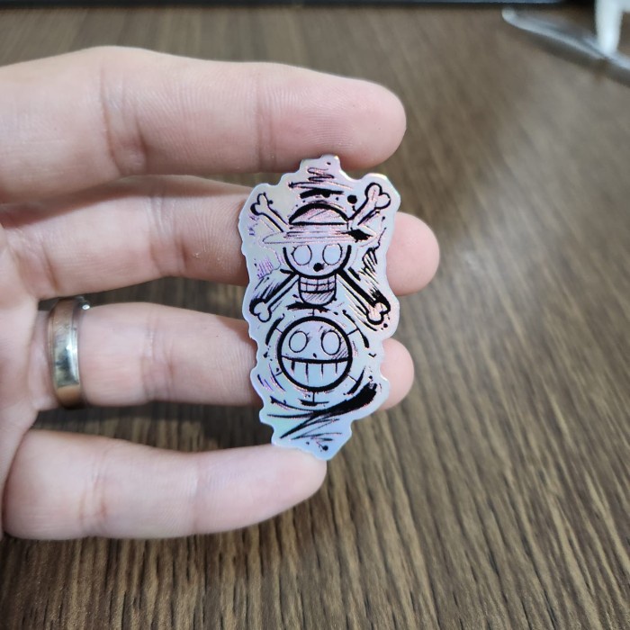 Jual Sticker Hologram Anime - PSH1283 - One Piece - Logo Mugiwara x ...