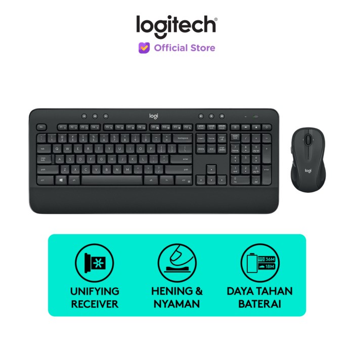 Jual Mhy Logitech Mk545 Keyboard Dan Mouse Wireless Advanced Full Size ...