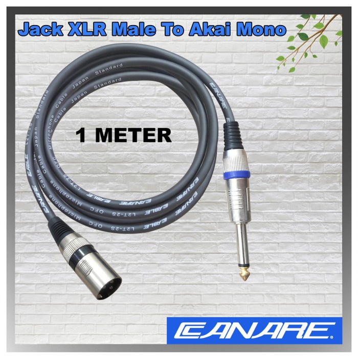 Jual Kabel Audio Jack Canon XLR Male To Akai Mono 1 meter - JAPAN ...