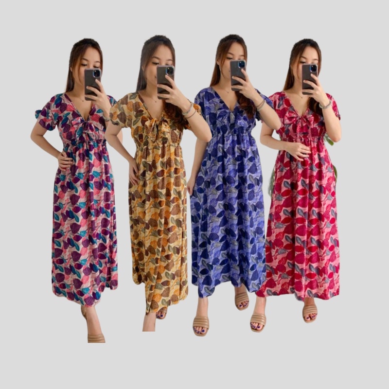 Jual Homedress Gemoy Reina | Dress / Daster kekinian / Homedress gemoy serut dada | Shopee Indonesia