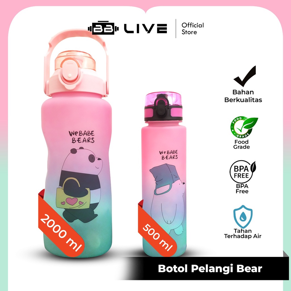 Jual BB Live Botol Pelangi Bear Serbaguna / Botol Minum Travel We Babe ...