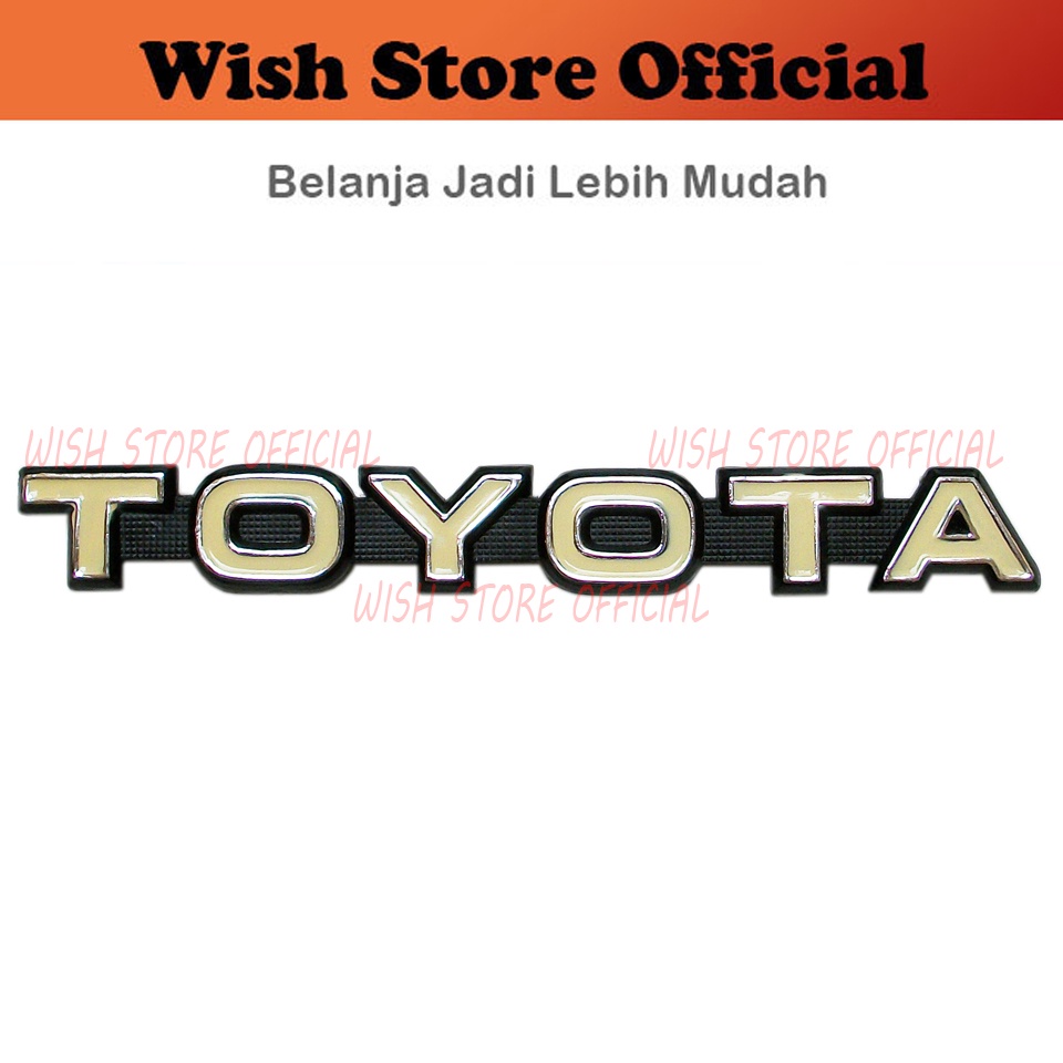 Jual [PCS] Emblem / Car Logo / Lambang Mobil Tulisan TOYOTA untuk Depan Hardtop / 1F / 2F / FJ40 ...