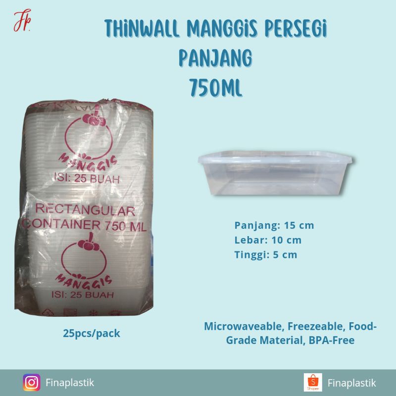 Jual Thinwall/Food Container 750mL Persegi Panjang | Shopee Indonesia