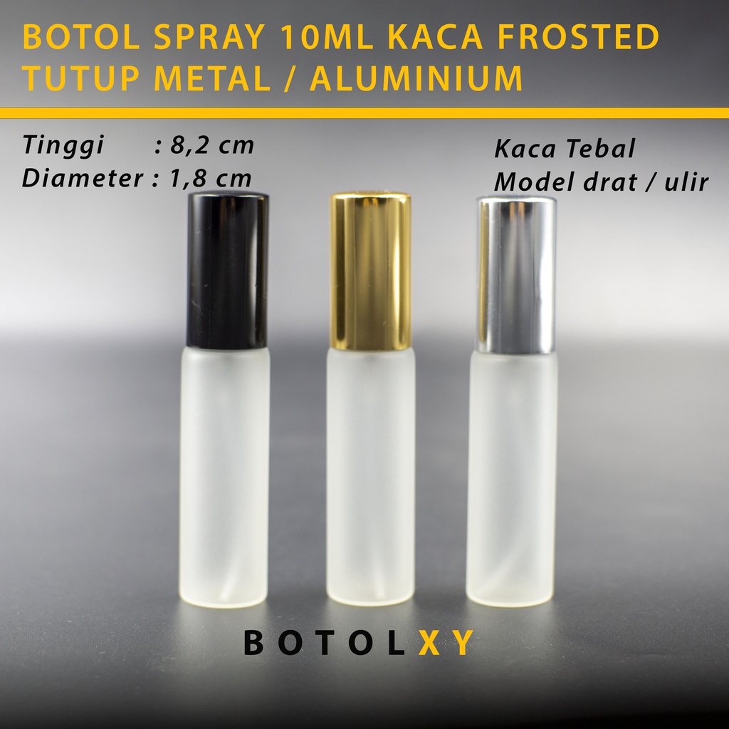 Jual Botol Spray Kaca 10ml Frosted - Tutup Metal / Aluminium Travel Parfum | Shopee Indonesia