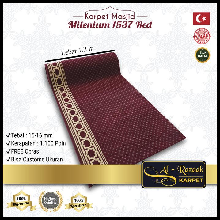 Jual Promo Karpet Masjid Meteran Turki/Sajadah Mushola Roll Millenium ...