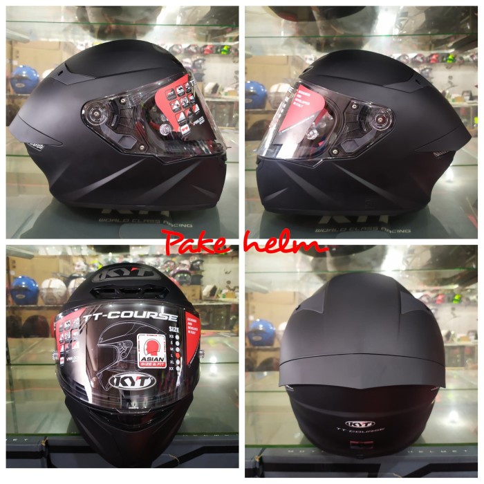 Jual NEW!! HELM KYT TT COURSE BLACK DOFF FULL FACE - L | Shopee Indonesia