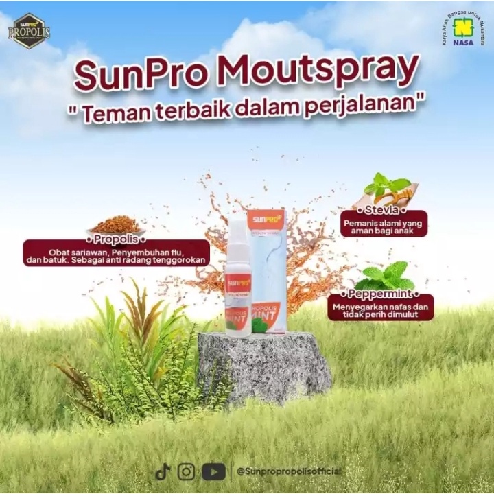 Jual Sunpro Propolis Mint Mouth Spray - Original NASA | Shopee Indonesia