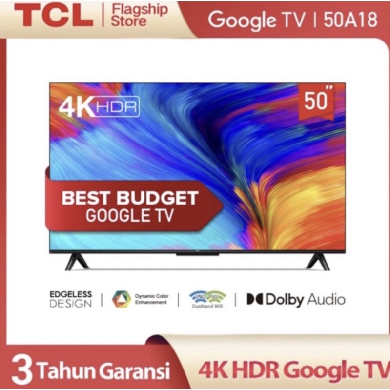 Jual TV LED TCL SMART ANDROID 50A18 50 inch UHD 4K DIGITAL YOUTUBE ...