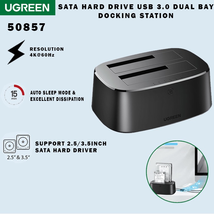 Jual Ugreen Usb 3.0 To Sata Dual Slot External Hdd Ssd Hard Drive ...