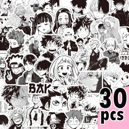 Jual Stiker Anime Hitam Putih Classical Black & White Anime Cartoon ...