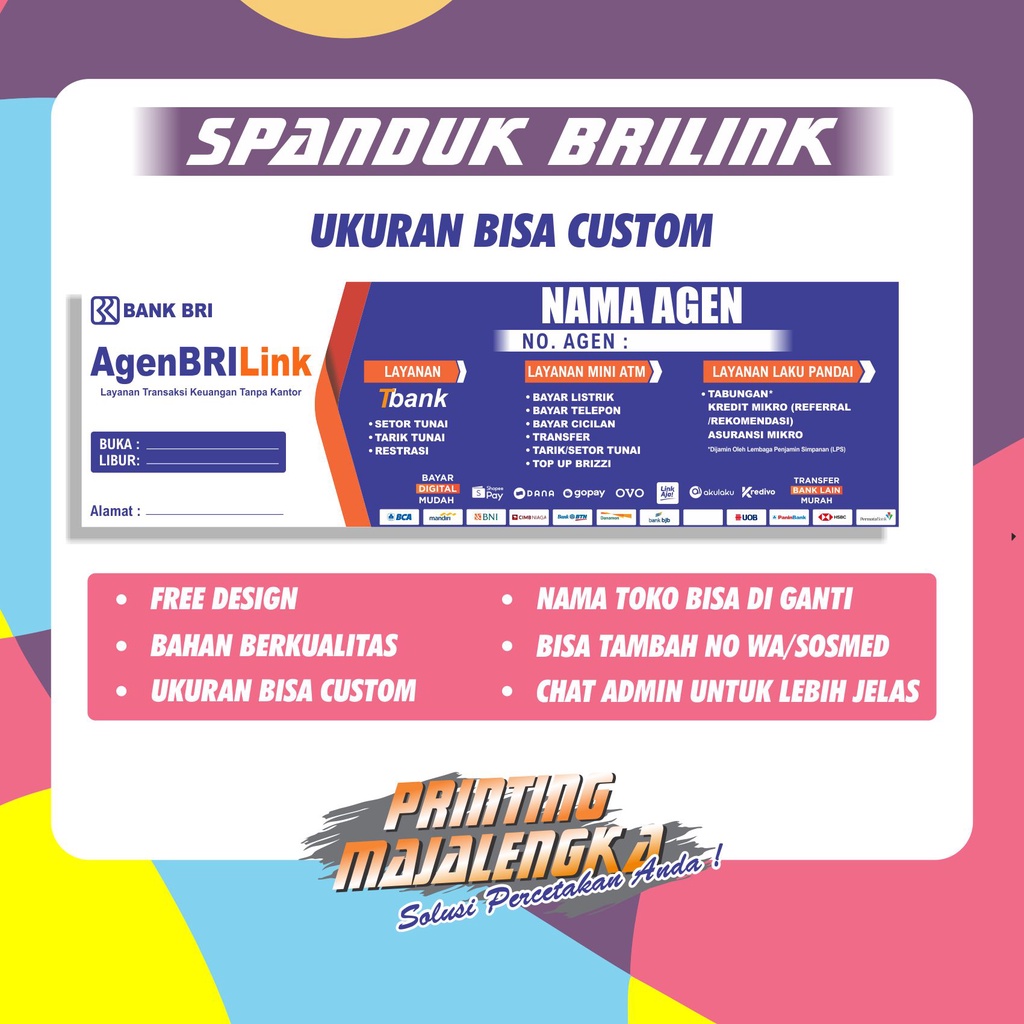 Jual SPANDUK/BANNER BRILINK FREE DESIGN/BISA CUSTOM UKURAN | Shopee ...