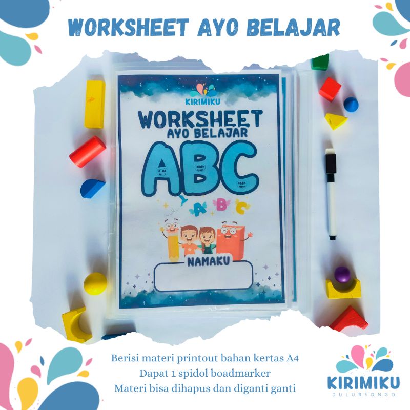 Jual Worksheet Ayo Belajar ABC kirimiku | Shopee Indonesia