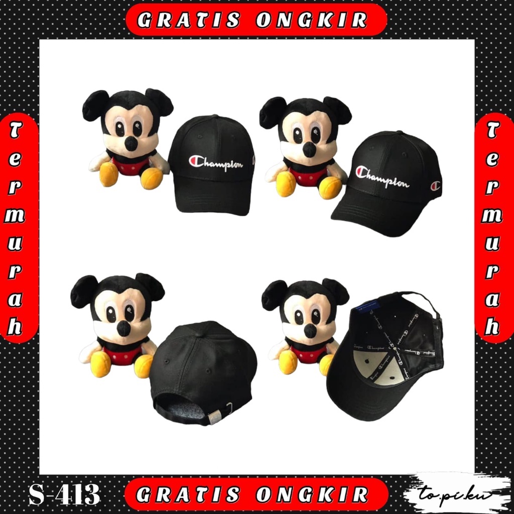 Jual S-413 Topi Kids Champion Black | Shopee Indonesia