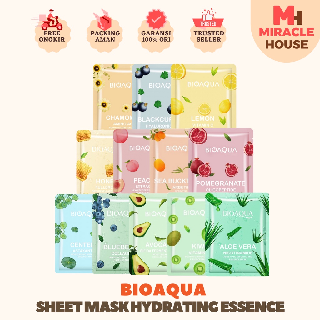 Jual BioAqua Sheet Mask Hydrating Essence Face Mask Brightening Masker ...