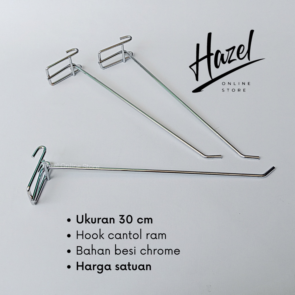 Jual Single Hook Ram 30 Cm Besi Gantungan Display Aksesoris Hazel HR ...