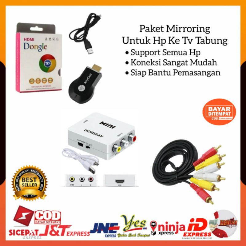 Jual [COD] PAKET LENGKAP ANYCAST DONGLE DARI HP KE TV TABUNG / ANYCASH ...