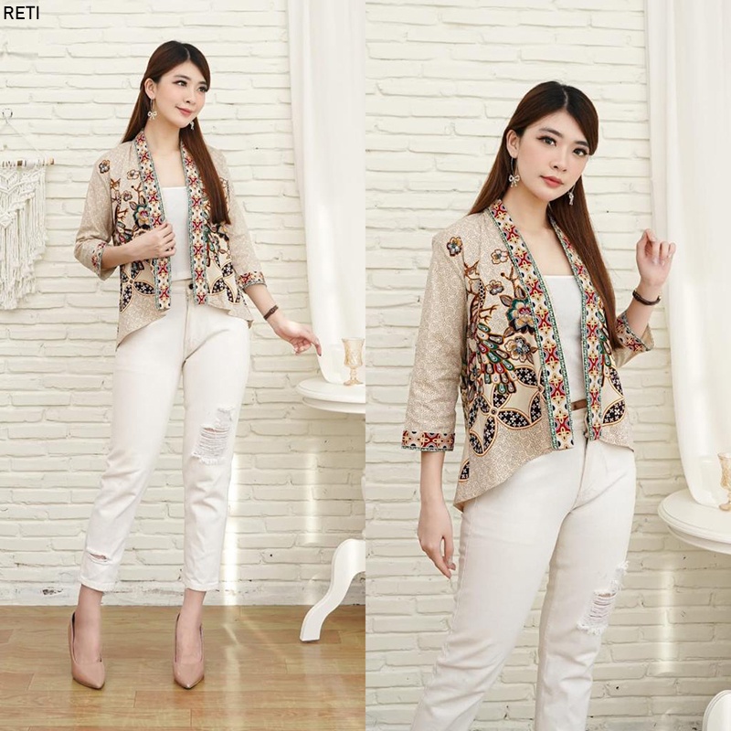 Jual Evercloth Reti Blazer Batik Wanita Outer Batik Rompi Wanita Jaket ...