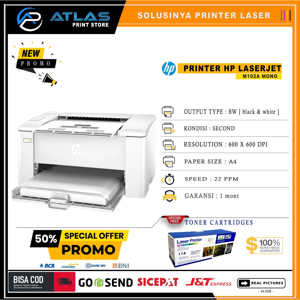 Jual Printer HP LaserJet Pro M102a Laser Mono A4 Murah Garansi 1 bulan ...
