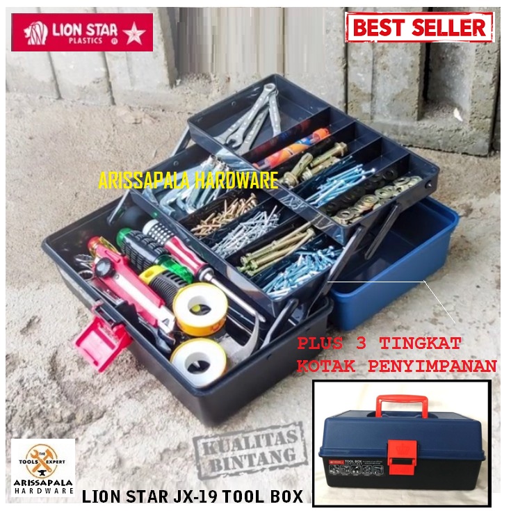 Jual TOOL BOX LION STAR JX19 KOTAK PERKAKAS BERTINGKAT TEMPAT PERALATAN ...