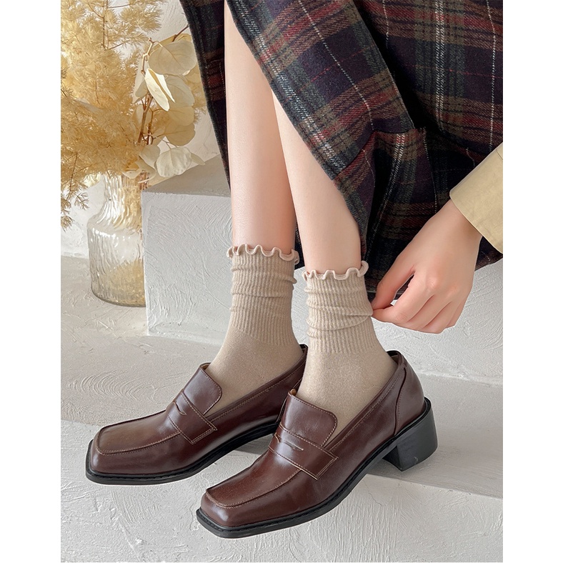 Jual [TreasureHunt] Wavy Earth Tone Socks Korean Style Simple Cute Kaus ...
