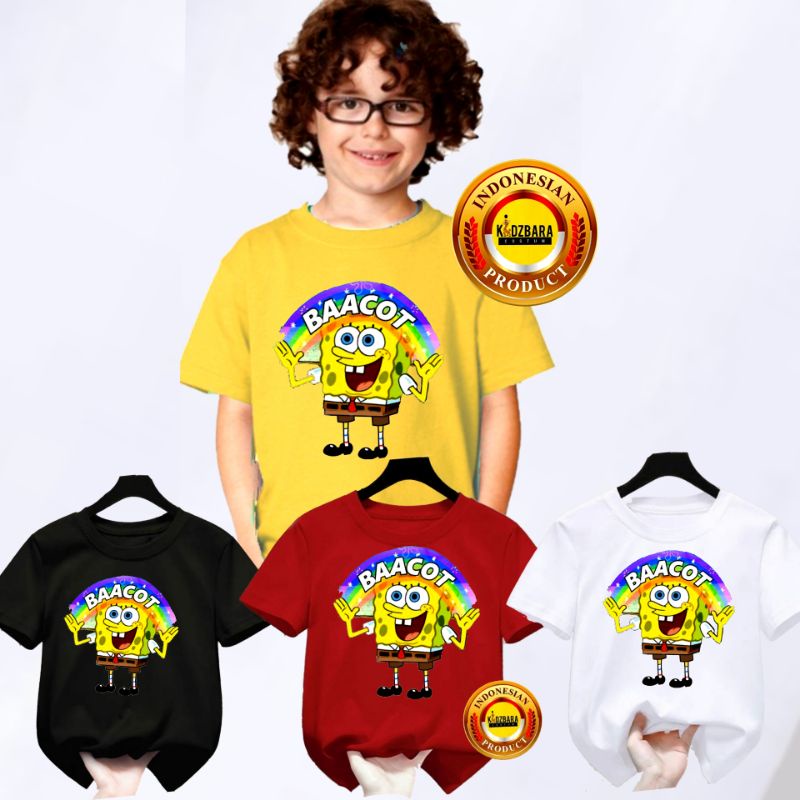 Jual KAOS BAJU ANAK SPONGEBOB BACOT/BAJU ANAK SPONGEBOB | Shopee Indonesia