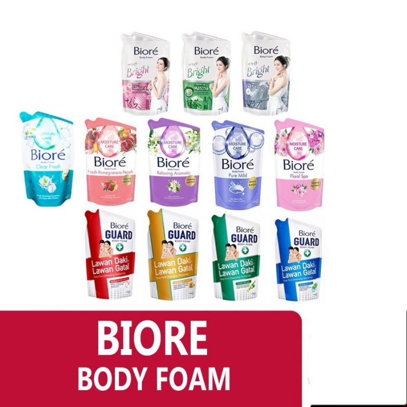 Jual BIORE BODY FOAM POUCH/REFILL 450ML | Shopee Indonesia
