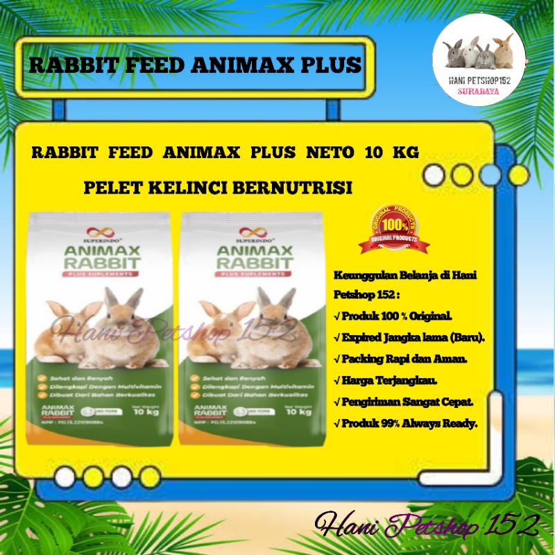 Jual (GOJEK-GRAB-SHOPEE-EXPEDISI) PELET / PAKAN KELINCI ANIMAX PLUS ...