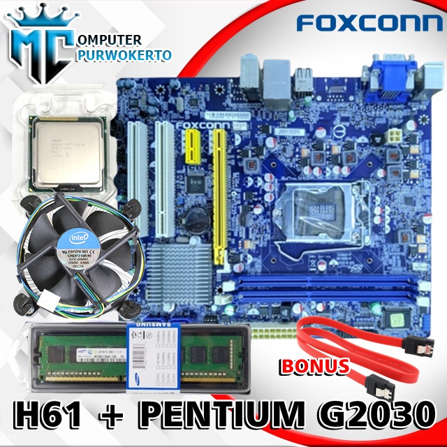 Jual Paket Mainboard H61 Dan Processor G2030 Dan Ram 4 Gb DDR3 Dan Fan Intel Soket 1155 | Shopee ...